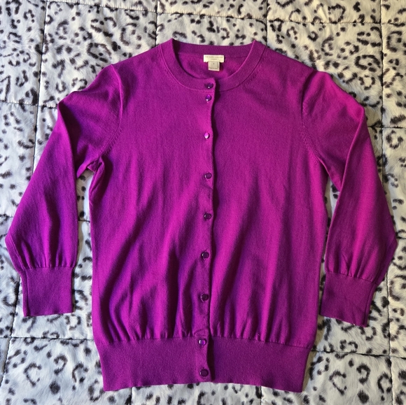 J. Crew Factory | Sweaters | Jcrew Factory Purple Clare Croppedsleeve ...